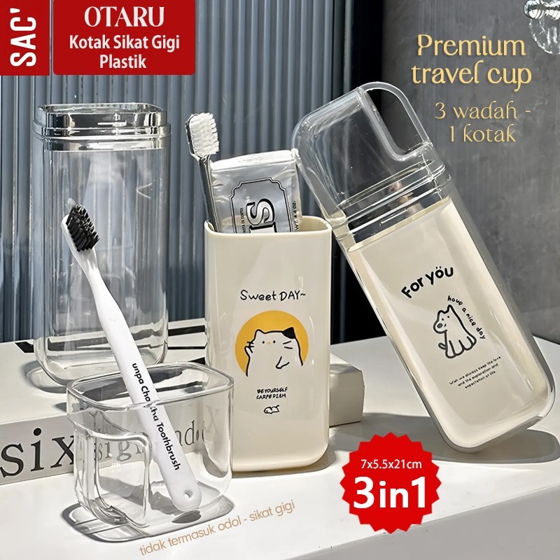Jual OTARU Kotak Tempat Sikat Gigi Odol Premium Gelas Kumur Aesthetic ...
