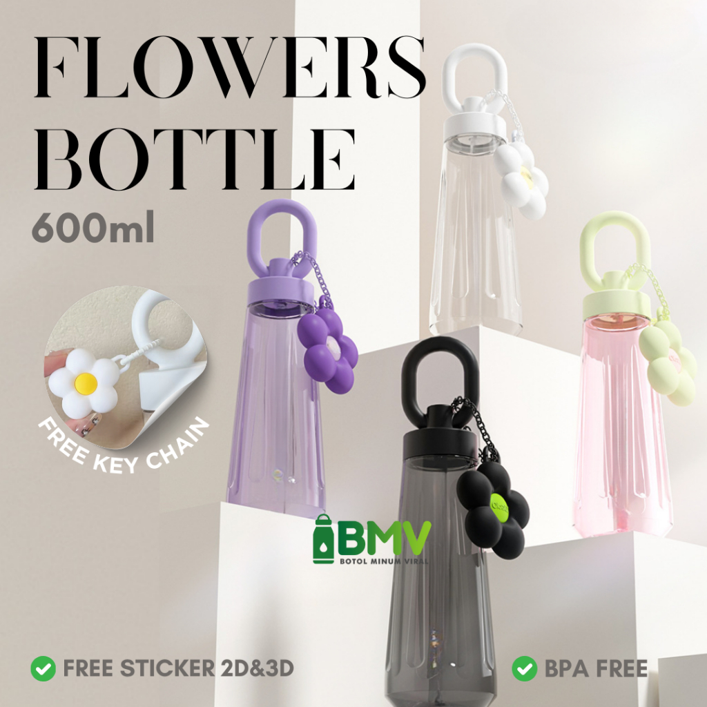 Jual Botol Minum Tumbler Aesthetic Anti Tumpah Simple Free Strap 600 ml ...