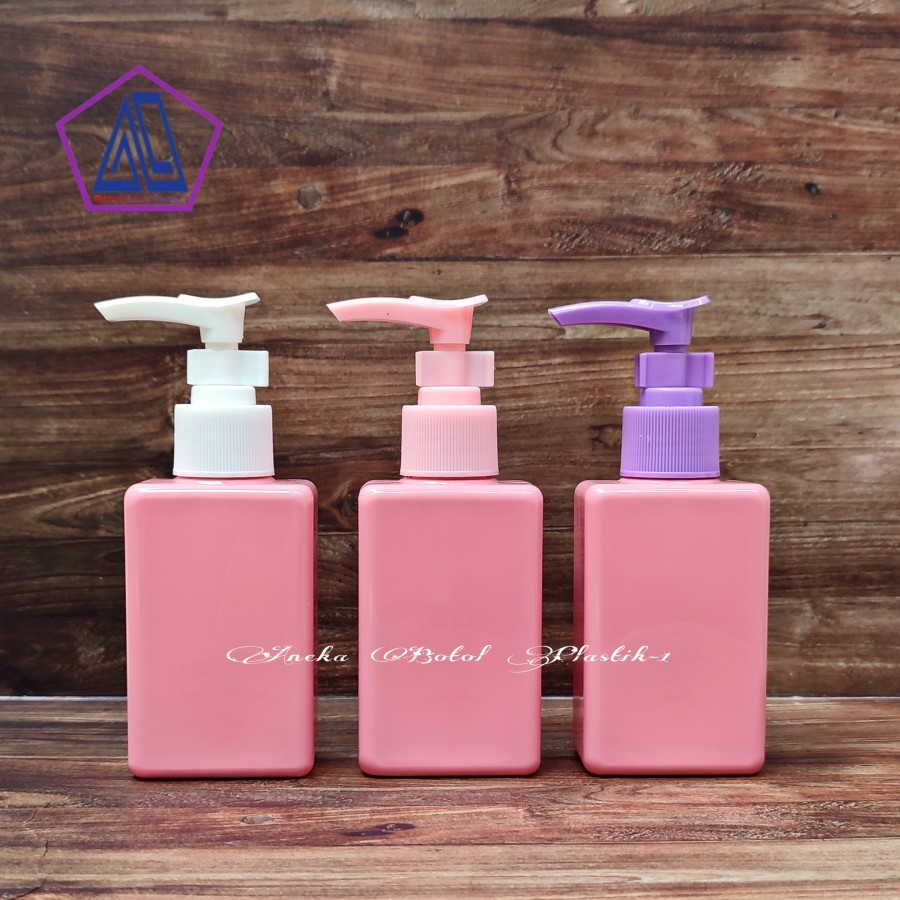 Jual Botol Pump 100ml Kotak Plastik Pet Pink Tutup Pump Clip Lock | Shopee Indonesia