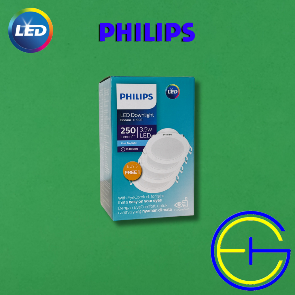 Jual Multipack Eridani G3 DL190B LED3 D80 3.5W Downlight Philips ...