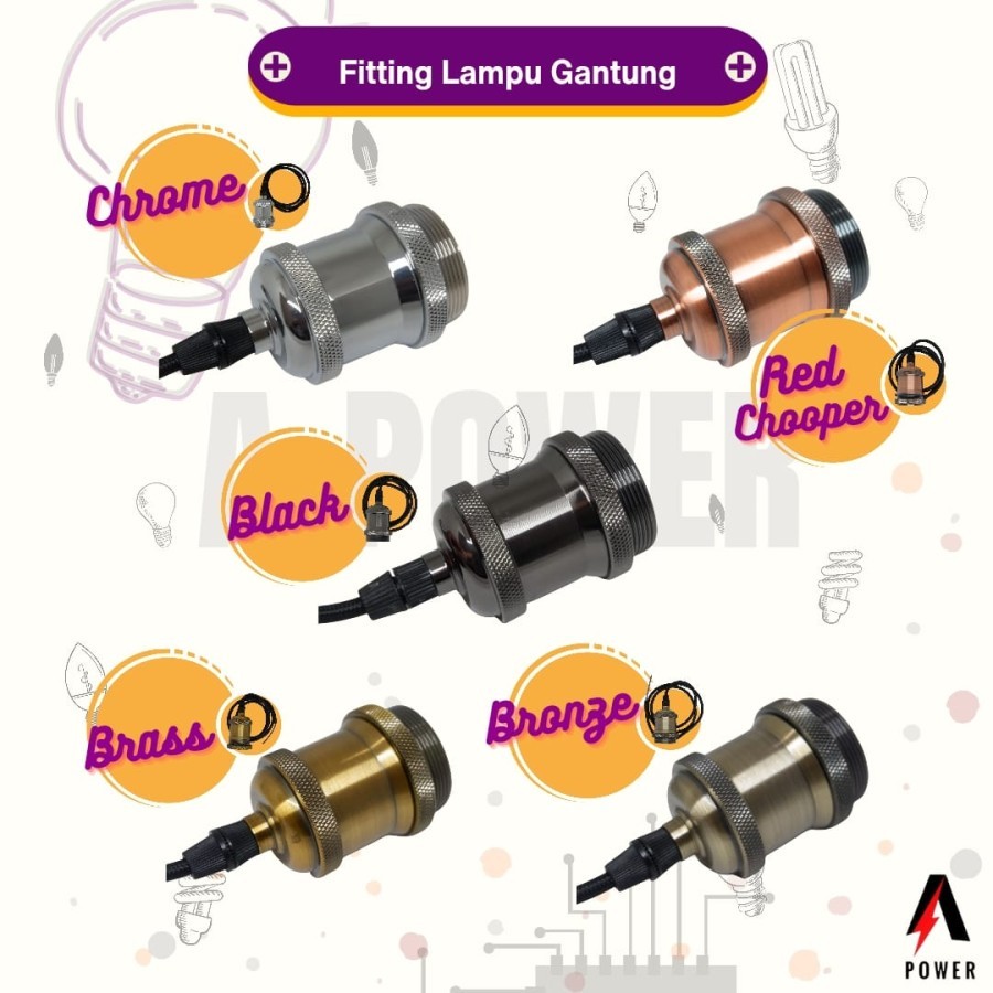 Jual Fitting Lampu Gantung Filament E27 Edison | Shopee Indonesia