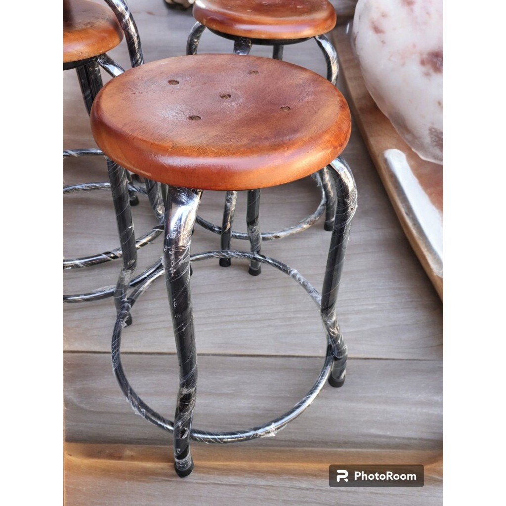 Jual tempat duduk Kursi besi tinggi atasan dudukan kayu tinggi 50cm ...