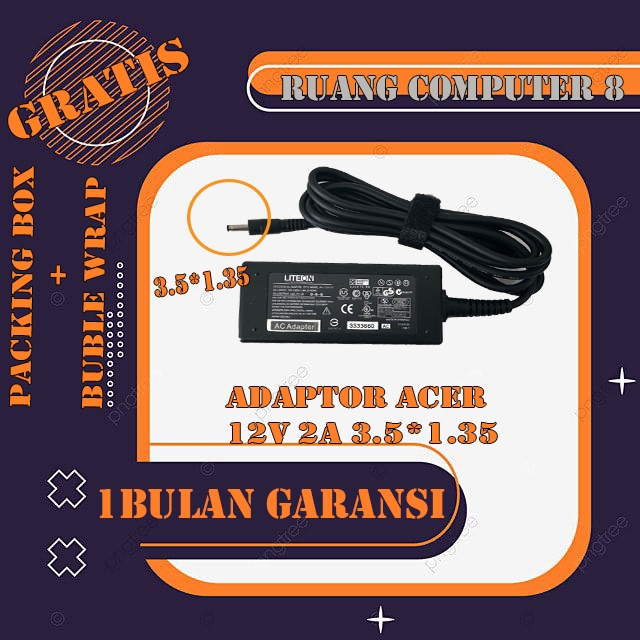 Jual Adaptor Charger Laptop Acer One 14 L1410 12V 2A 3.5*1.35 | Shopee Indonesia