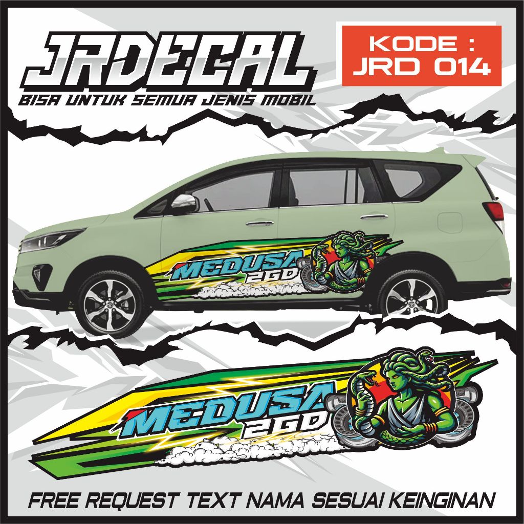 Jual (TERBARU BISA COD) DECAL MOBIL LIVERY INNOVA REBORN PAJERO AVANZA ...