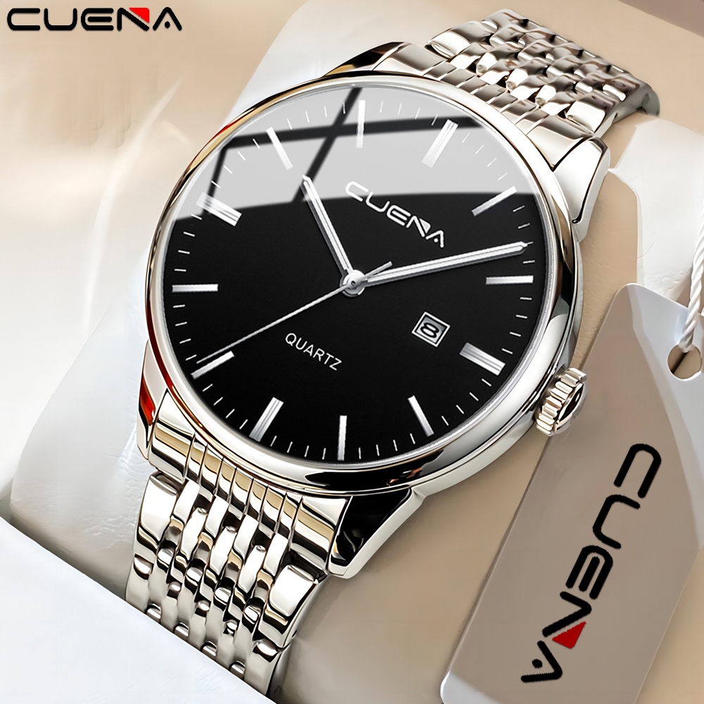 Jual CUENA Kasual Olahraga Jam Tangan Pria Stainless Steel Band Jam ...