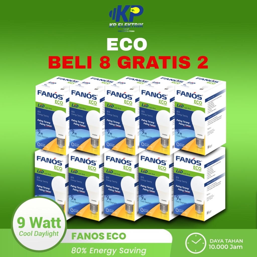 Jual Lampu LED Fanos Eco 9 watt (PROMO BOMBASTISS!!) | Shopee Indonesia