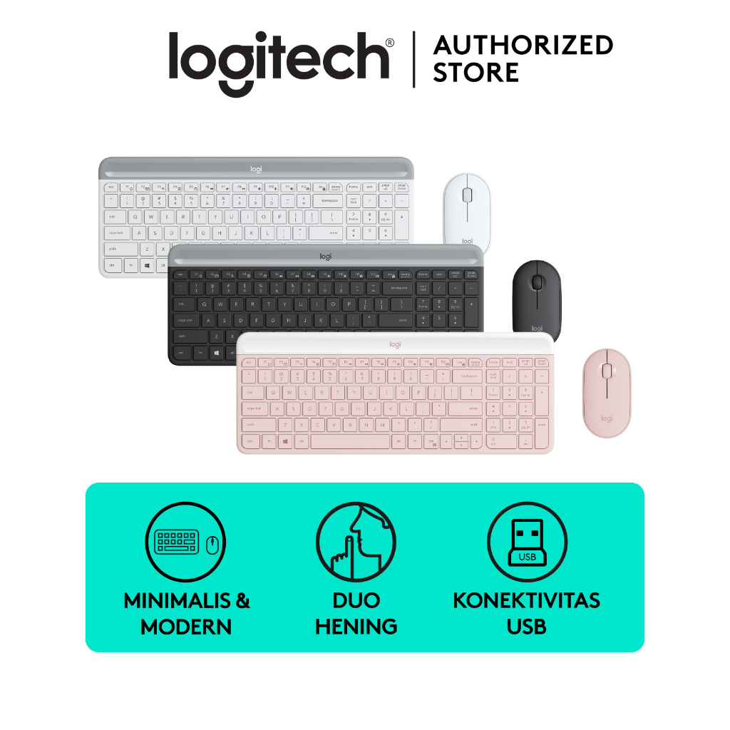 Jual Logitech MK470 Slim Wireless Combo Keyboard & Mouse | Shopee Indonesia