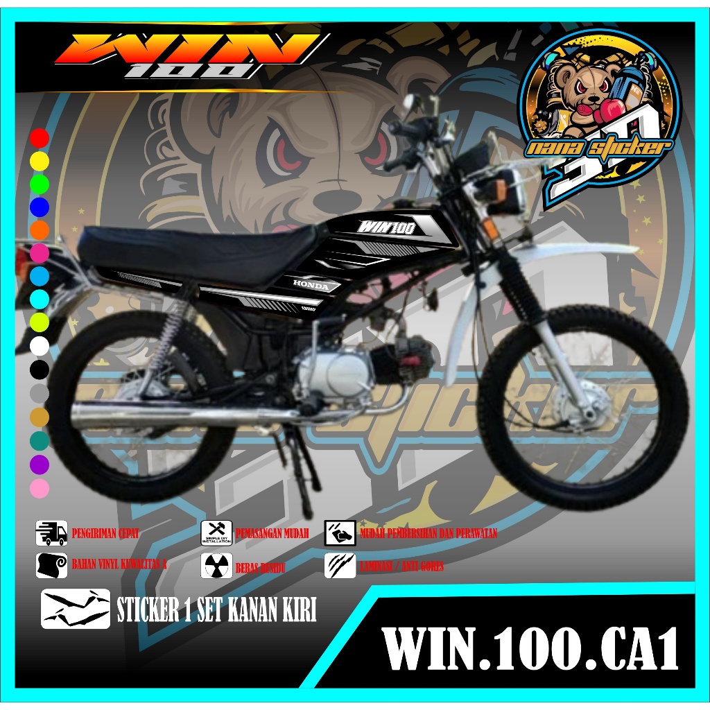 Jual Striping HONDA WIN 100 Variasi Stiker Sticker list body motor ...