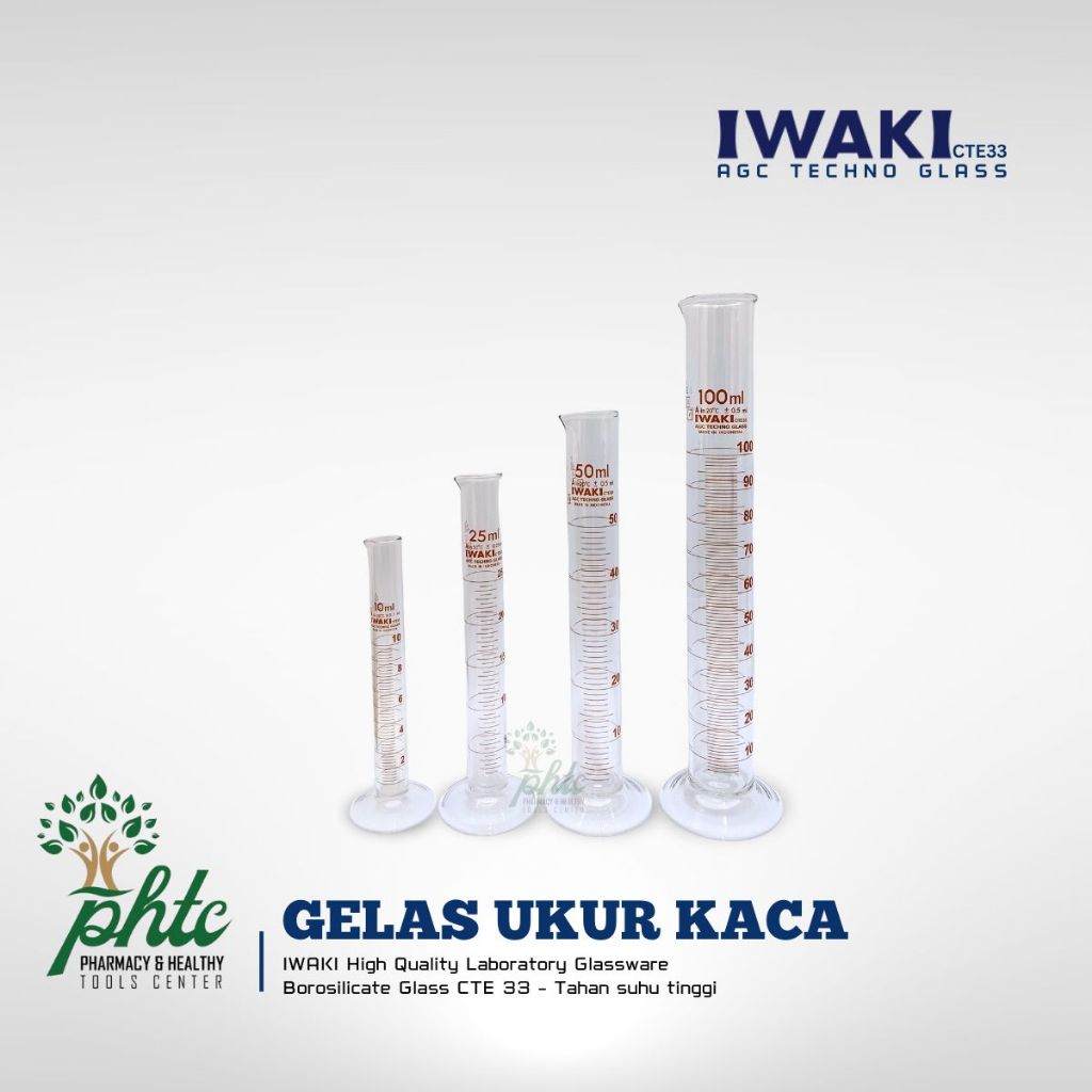 Jual IWAKI Gelas Ukur Kaca l Measuring Cylinder Lab - Kaca | Shopee ...