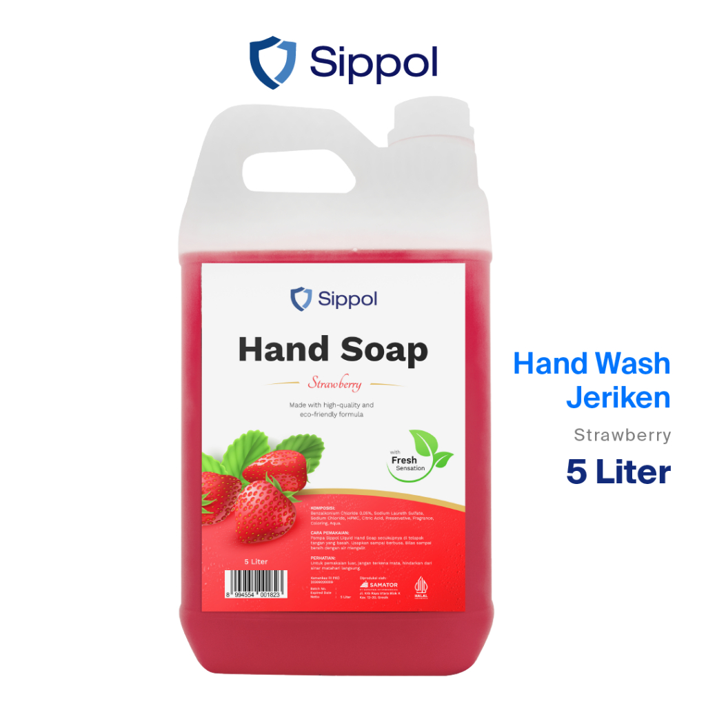 Jual Sippol Hand Wash Jeriken 5 liter [Strawberry] | Shopee Indonesia