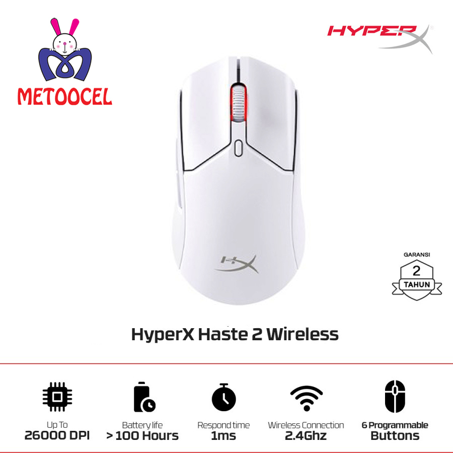 Jual HyperX Mouse Wireless Gaming Pulsefire Haste 2 - 6 Buttons ...