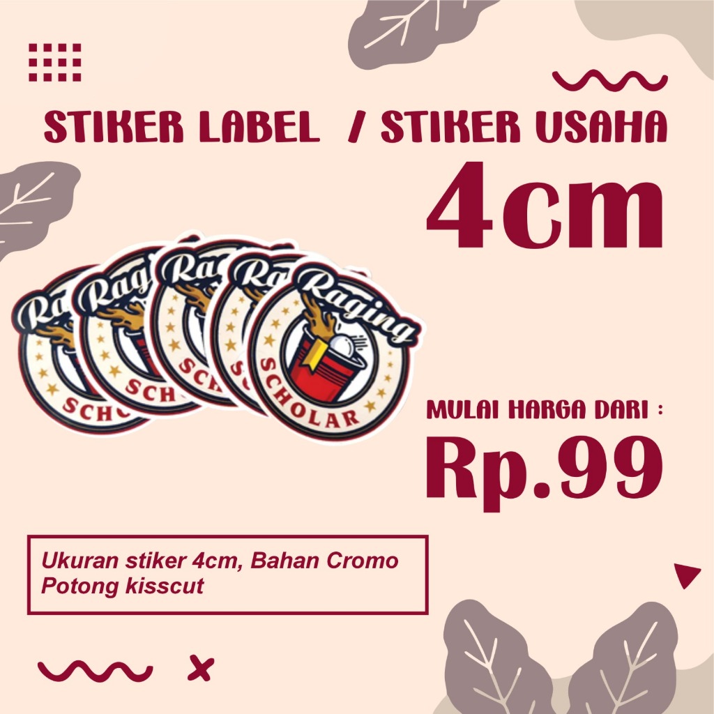 Jual [4 CM] STIKER LABEL / STIKER MAKANAN / STIKER USAHA/ STIKER ...
