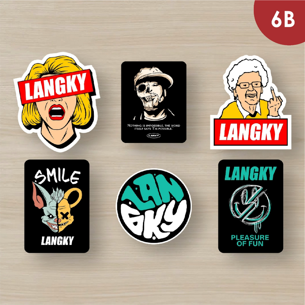 Jual Stickers Brand Langky Original Sticker Helm Aesthetic DONNA 6B ...