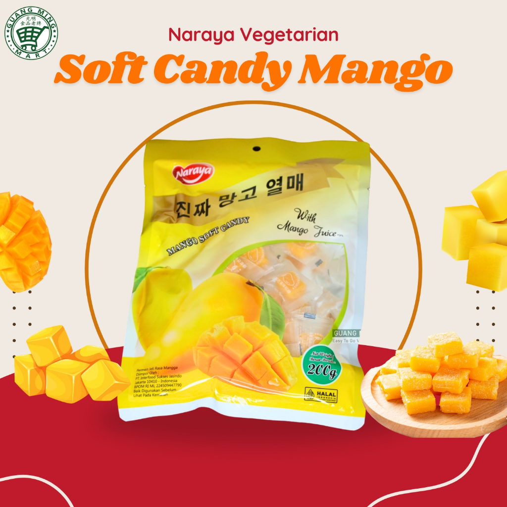 Jual Naraya Soft Candy Mango 200gr / Permen Jelly Rasa Mangga | Shopee ...