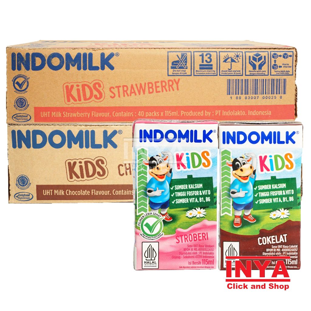 Jual Indomilk Kids 40x115ml BOX - Minuman Susu Anak - Strawberry Milk ...