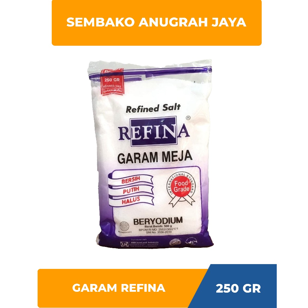 Jual Garam Refina Kemasan 250GR | Shopee Indonesia