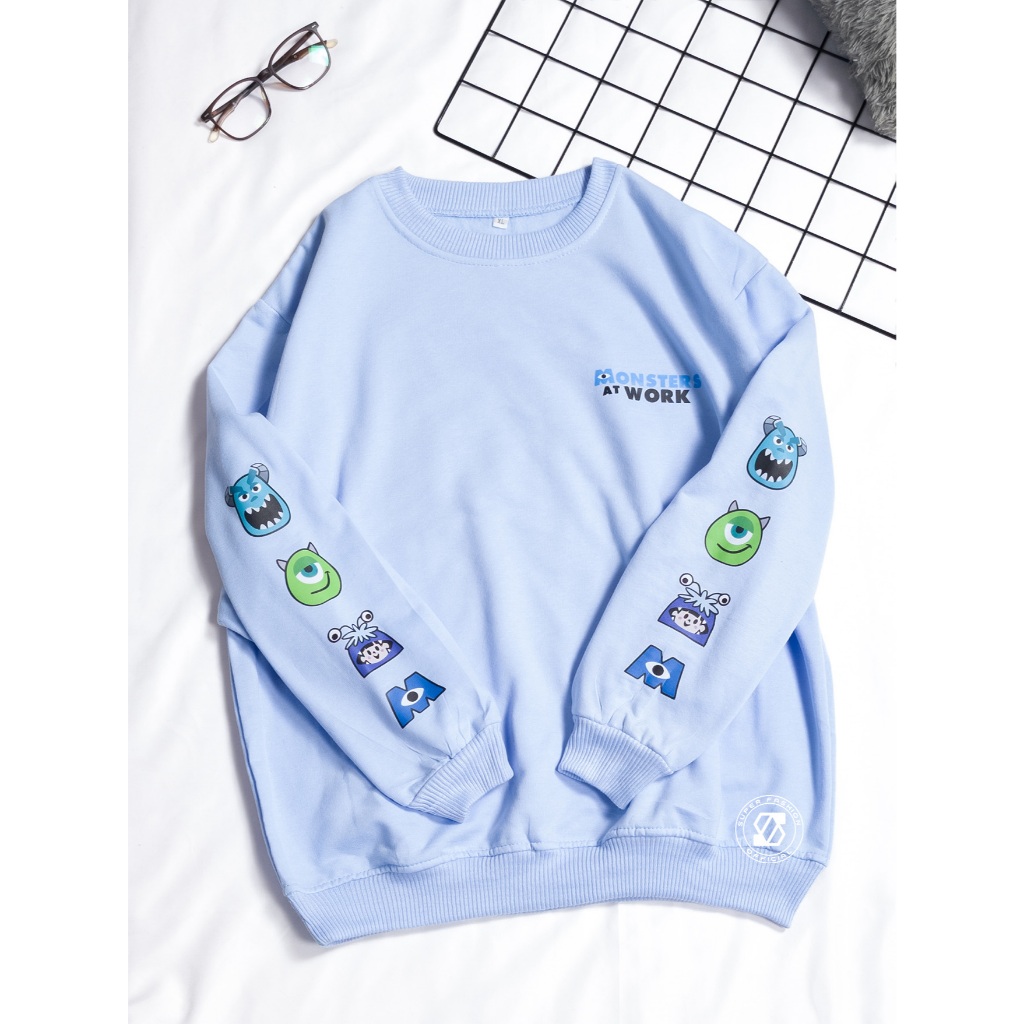 Jual SS - MONSTER AT WORK Sweater Oversize Wanita Dan Pria Sweatshirt ...