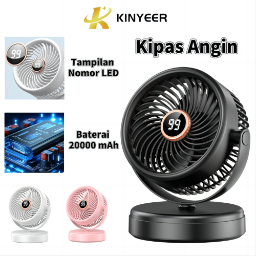 Jual KINYEER Kipas Angin USB Desktop Fan Portable Table Fan 5 Speed Adjustable Kipas Meja ...