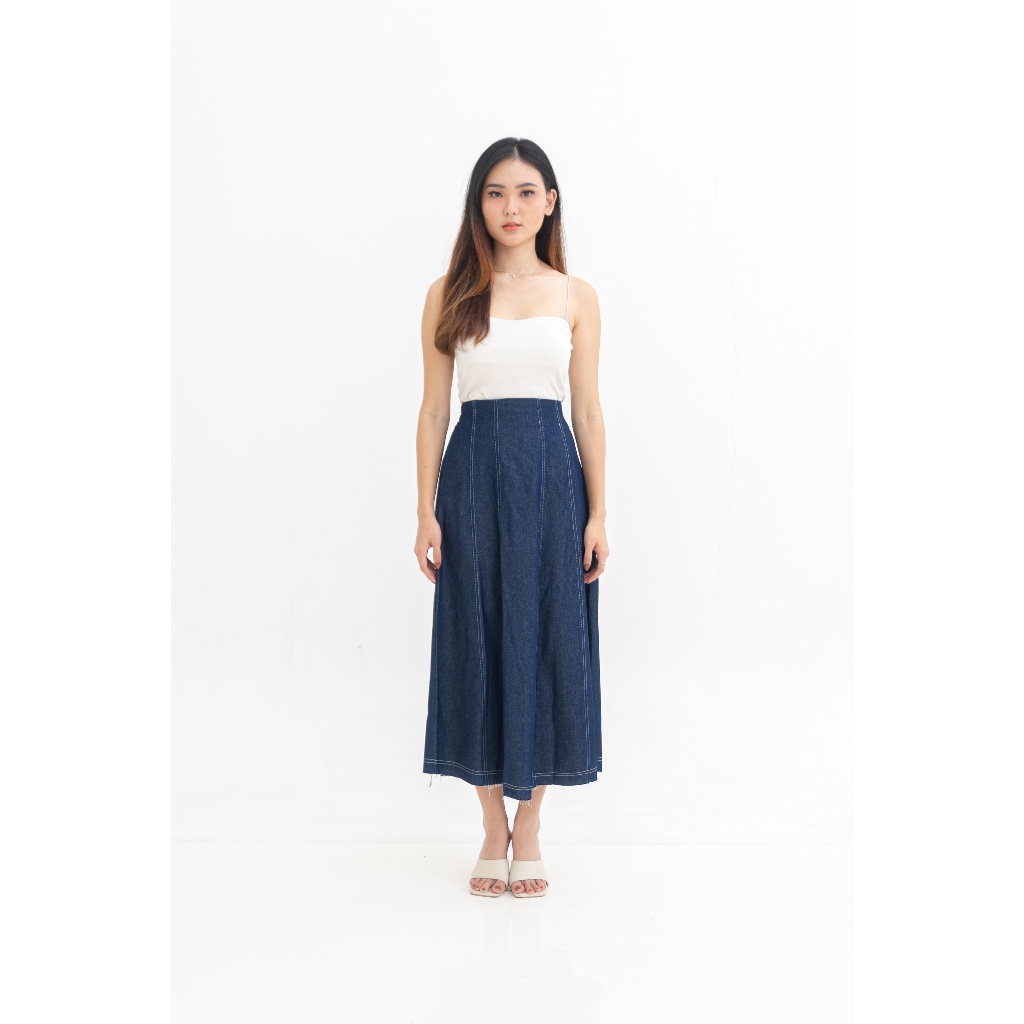 Jual CLARINI - Rok Maxi Denim - Molly Denim Skirt | Shopee Indonesia