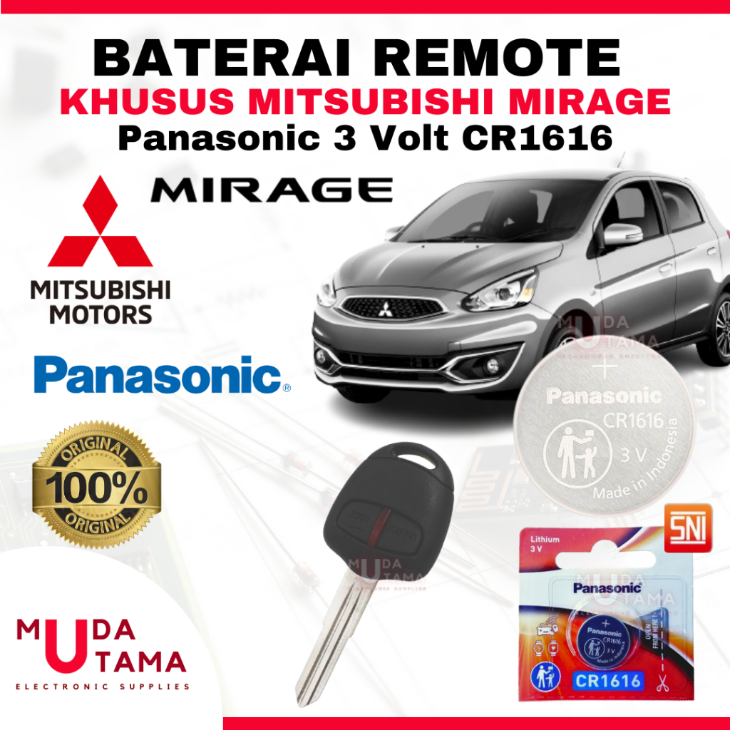 Jual Baterai Remote MITSUBISHI MIRAGE - ORIGINAL PANASONIC CR1616 ...