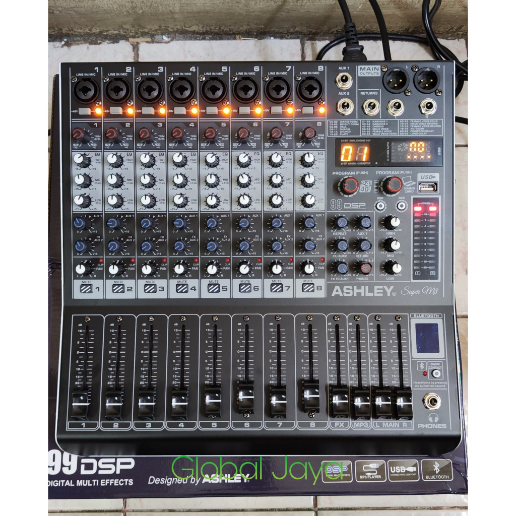 Jual Mixer audio ashley super m8 8 channel usb interface bluetooth ...