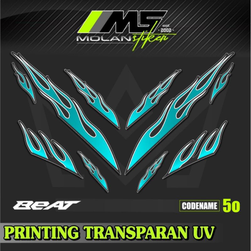 Jual Decal Sticker Striping Variasi Transparan Uv Beat Deluxe Api 2020 ...