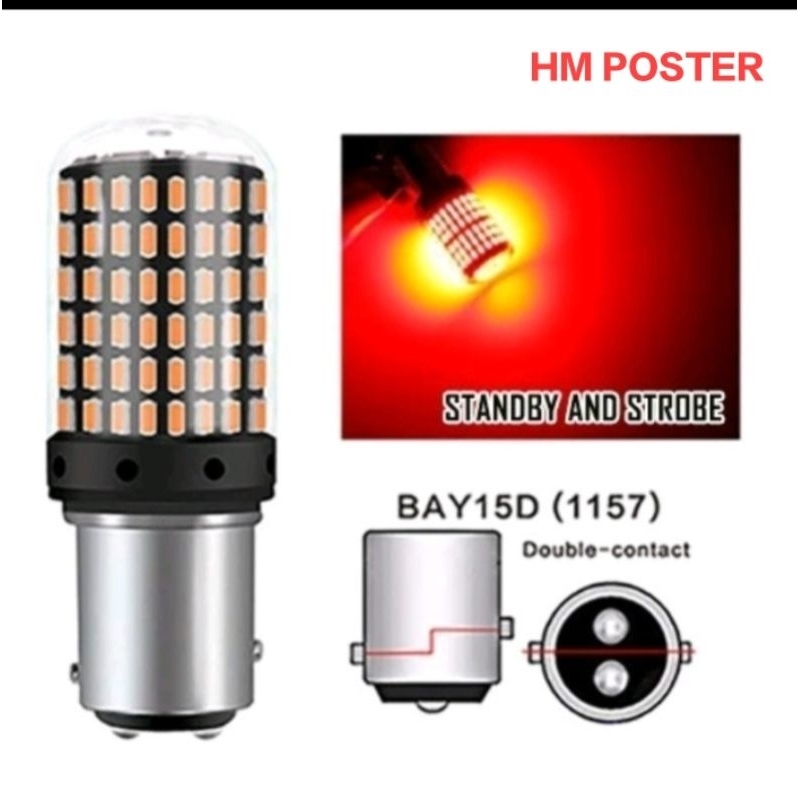 Jual LAMPU LED 144 TITIK SMD MATA SOCKET 1157 BAY15D LAMPU REM KEDIP ...