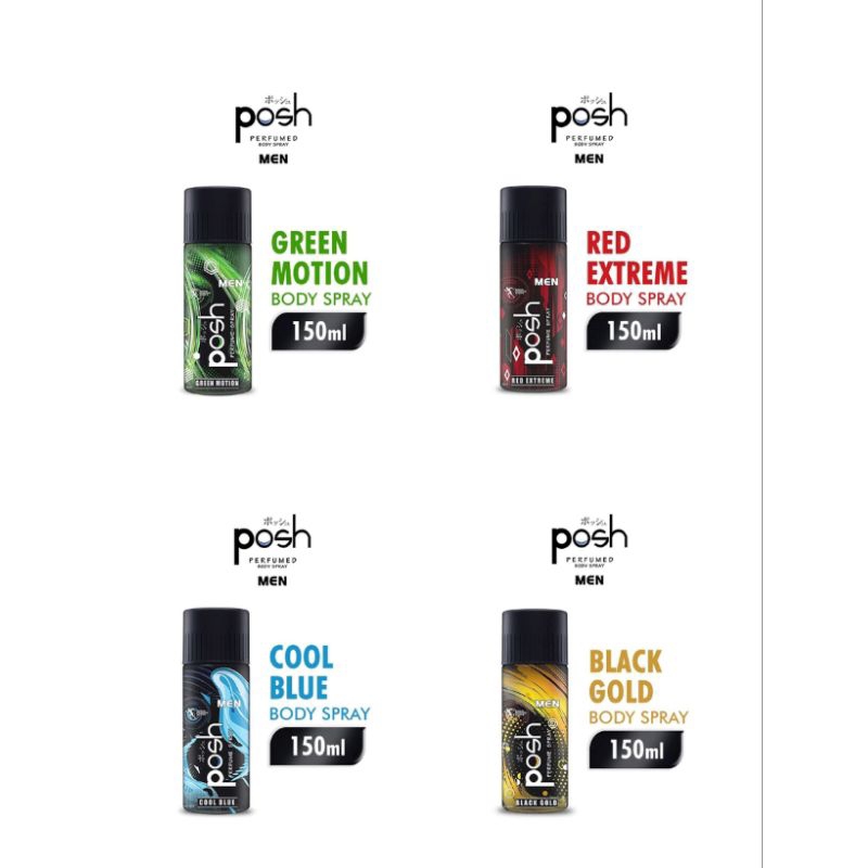 Jual Posh Body Spray Perfumed Black Gold 150Ml | Shopee Indonesia