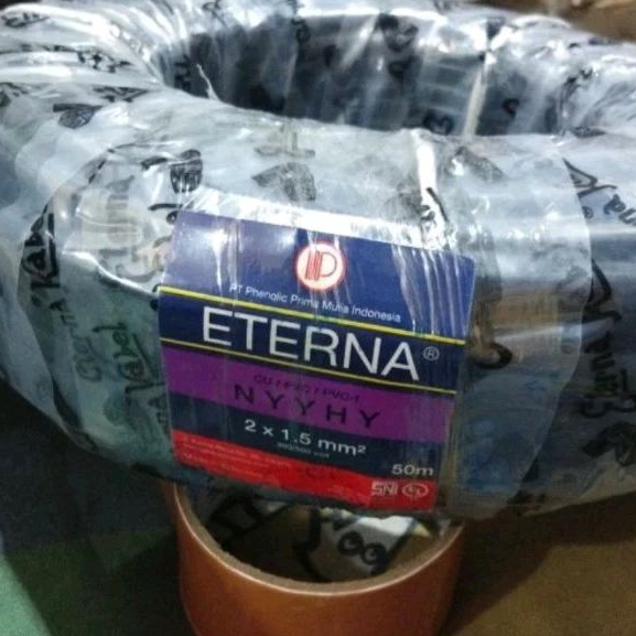 Jual Kabel Listrik Eterna Serabut 2x1,5 mm NYMHY putih / NYYHY hitam 2X1,5MM Roll 50M | Shopee ...