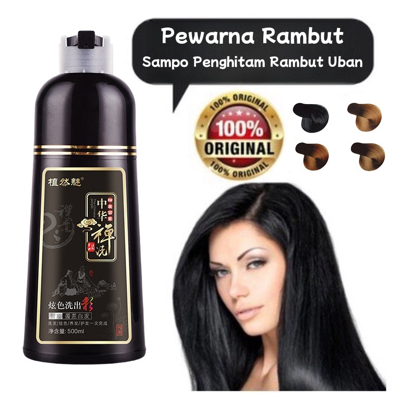 Jual Shampoo Pewarna Rambut/Shampoo Semir Rambut Penutup uban Herbal ...
