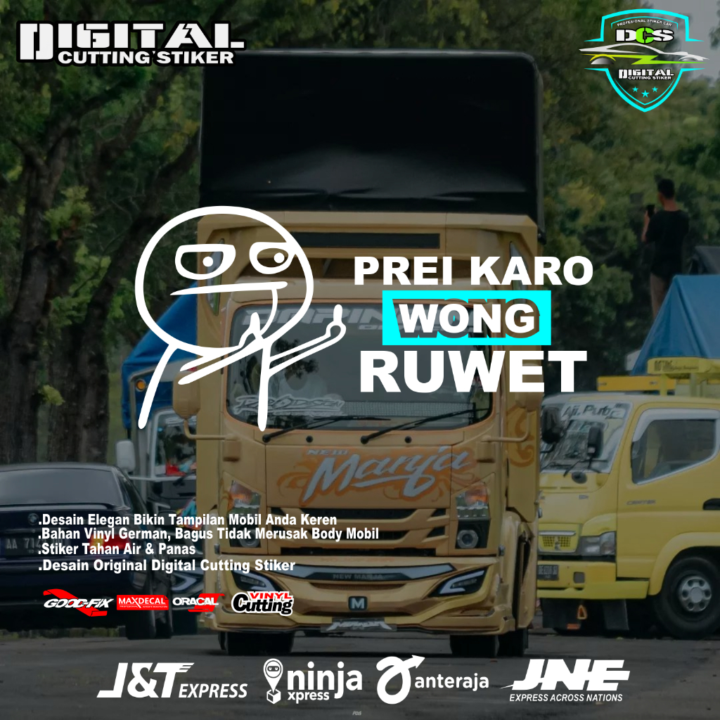 Jual Stiker kata kata prei karo wong ruwet kaca mobil pickup truk ...