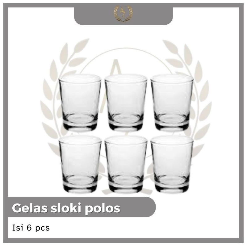 Jual Gelas Sloki Polos - 6pcs / Gelas Kaca Sloki Polos Mini / Gelas ...
