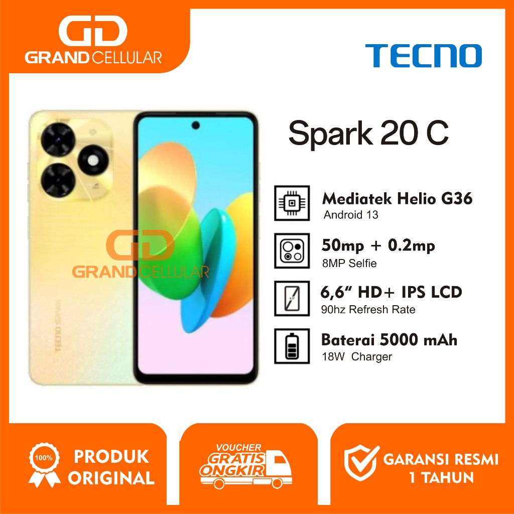 Jual TECHNO SPARK 20C 8GB RAM 128GB ROM - 4GB RAM 128GB ROM Garansi ...