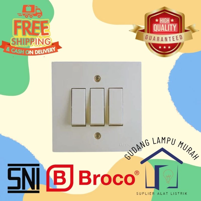 Jual Saklar Triple IB New Gee Broco 6613 | Shopee Indonesia