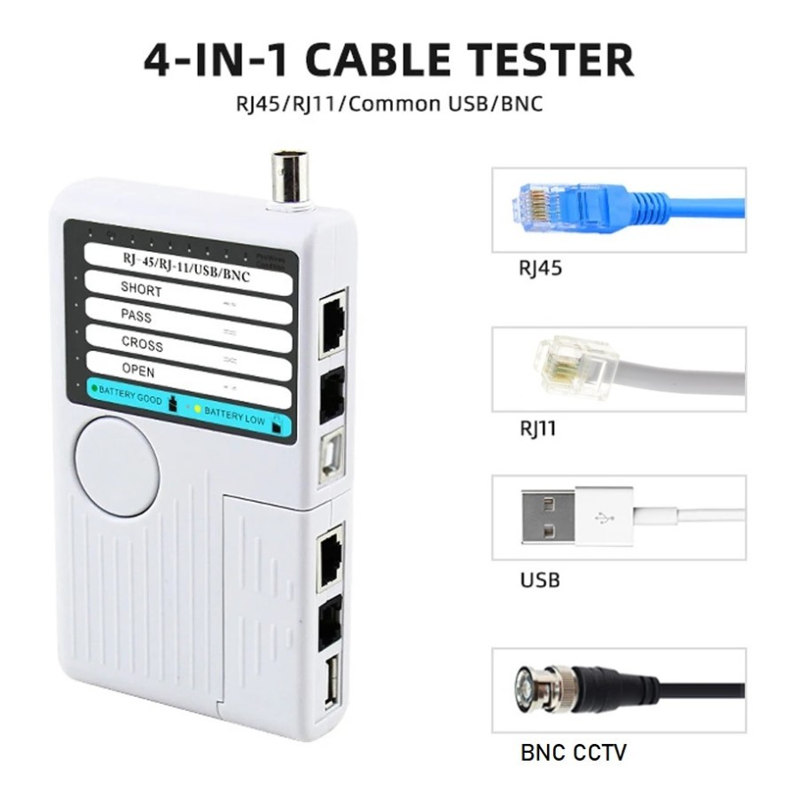 Jual Kabel LAN TESTER 4 in 1 Noyafa NF-3468 RJ45 RJ11 USB BNC Coaxial ...