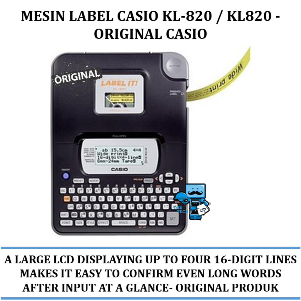 Jual Mesin Label Casio KL-820 / KL820 - Original Casio | Shopee Indonesia