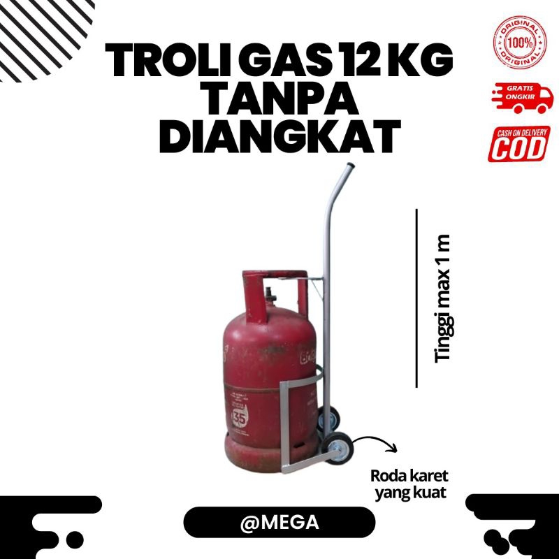 Jual TANPA D ANGKAT TROLI GAS12KG/RODA GAS/DORONGAN GAS BESI | Shopee ...