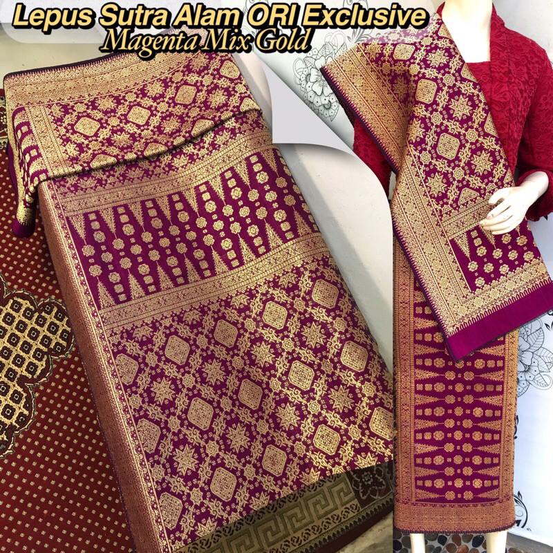 Jual Songket Lepus Sutra Alam ORI Exclusive-Asli Tenun Tangan Palembang(Ilham Songket) | Shopee ...