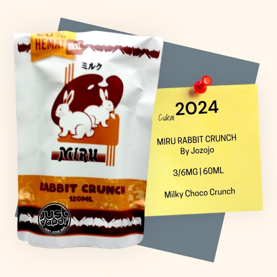 Jual MIRU RABBIT CRUNCH 60ML 3MG 6MG BY JOZOJO - MILKY CHOCO CRUNCH FREEBASE | Shopee Indonesia