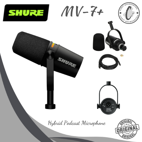 Jual Shure MV7+ USB Podcast Microphone Original MV-7+ MV7 Plus | Shopee ...