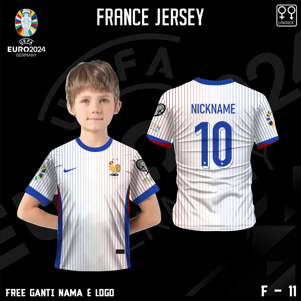 Jual Jersey football anak kaos bola timnas prancis baju piala eropa ...
