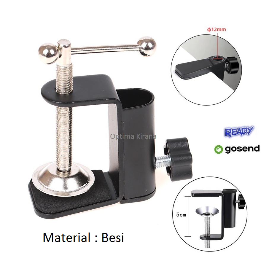 Jual CLamp Desk Braket Klip Penahan Penjepit Meja Boom Arm Holder Mic ...