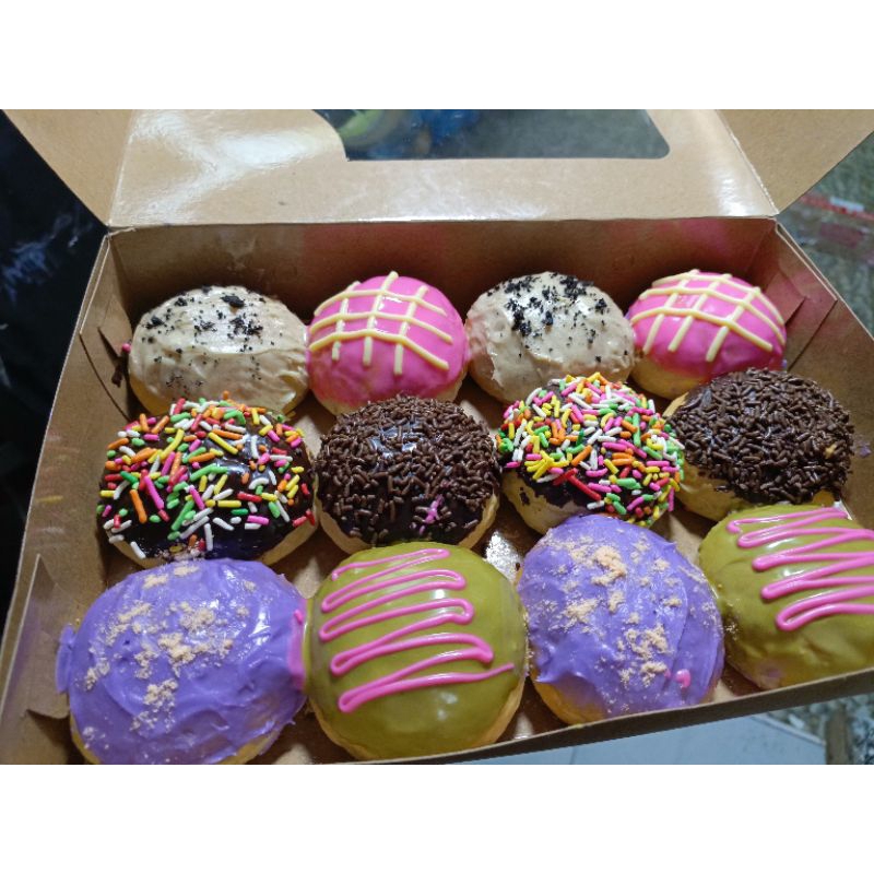 Jual promo roti donat susu toping glaze 12 varian rasa, fresh di oven ...