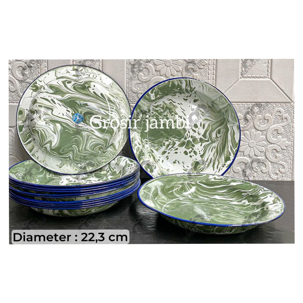 Jual Piring enamel blirik jadul/piring seng blirik jadul diameter 22 cm ...