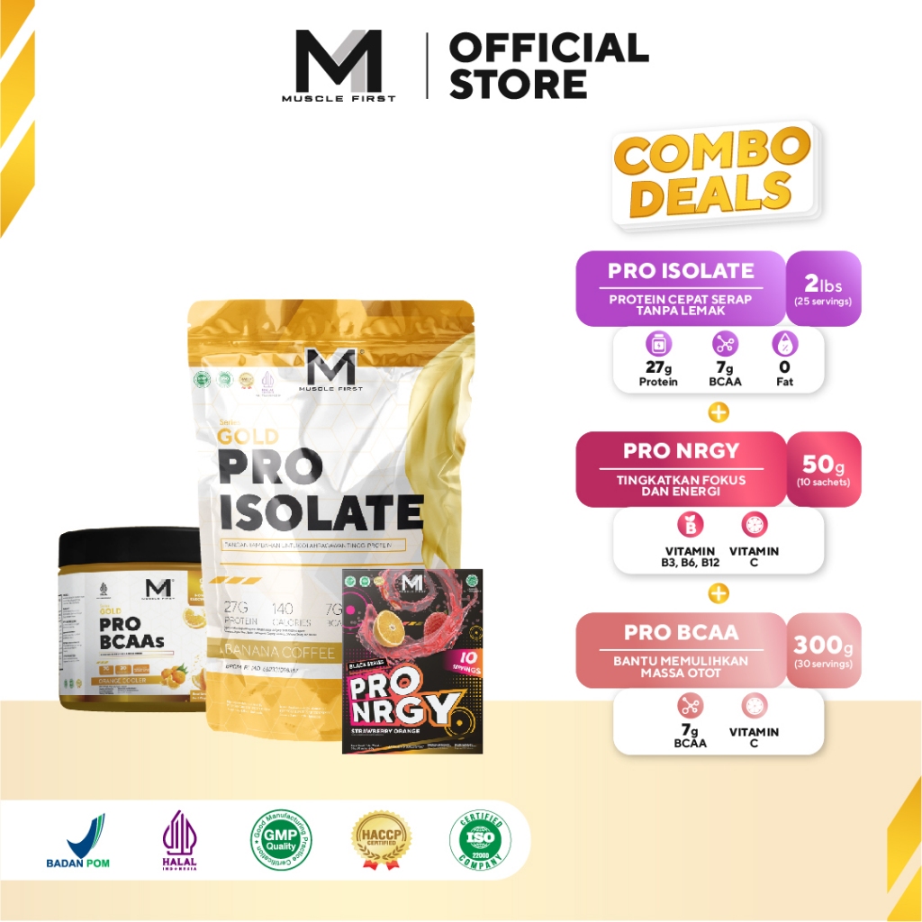 Jual [BUNDLE] MUSCLE FIRST Pro Isolate 2lbs + Pro BCAA 300gr + Pro NRGY ...