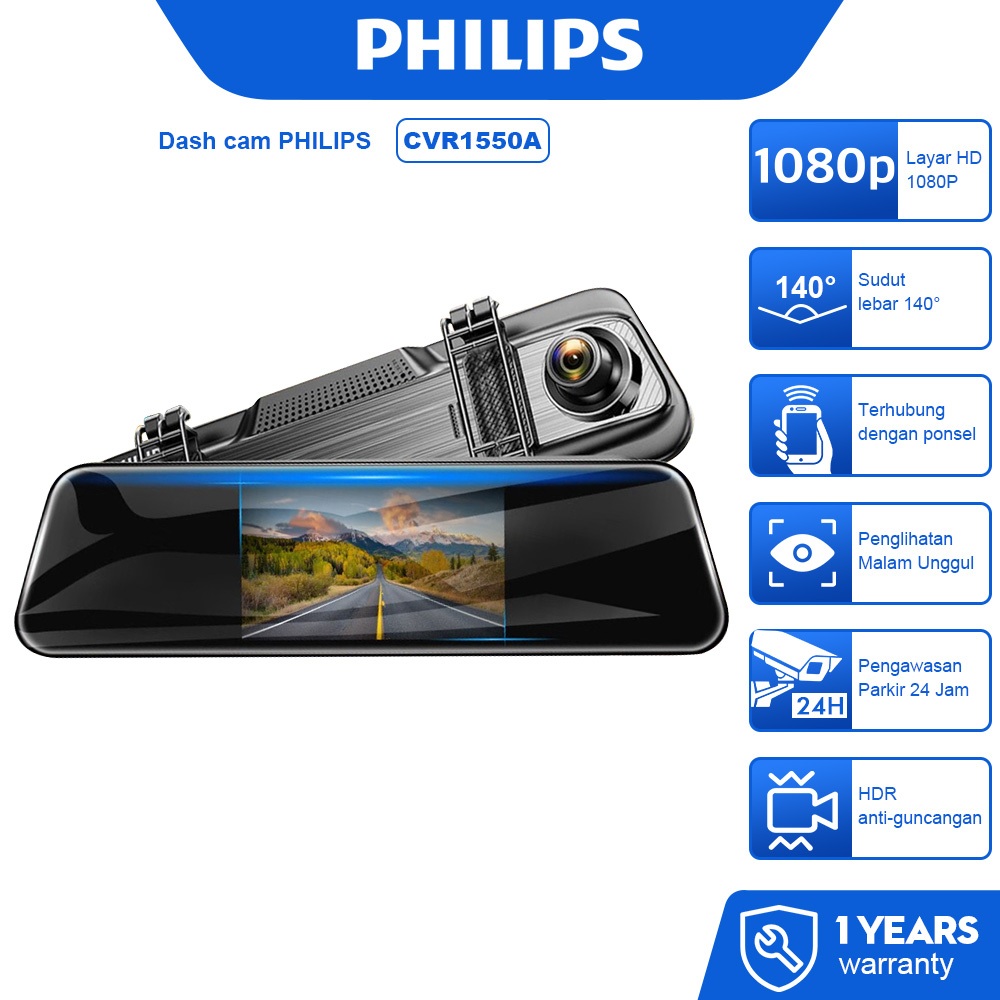 Jual Philips Kamera Mobil Dashcam DVR 1080P Full HD Car DVR Camera CVR ...