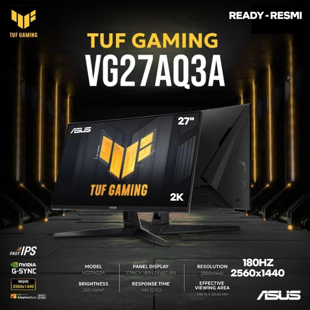 Jual Monitor Asus TUF Gaming VG27AQ3A 27" QHD 2K Fast IPS 180Hz ...