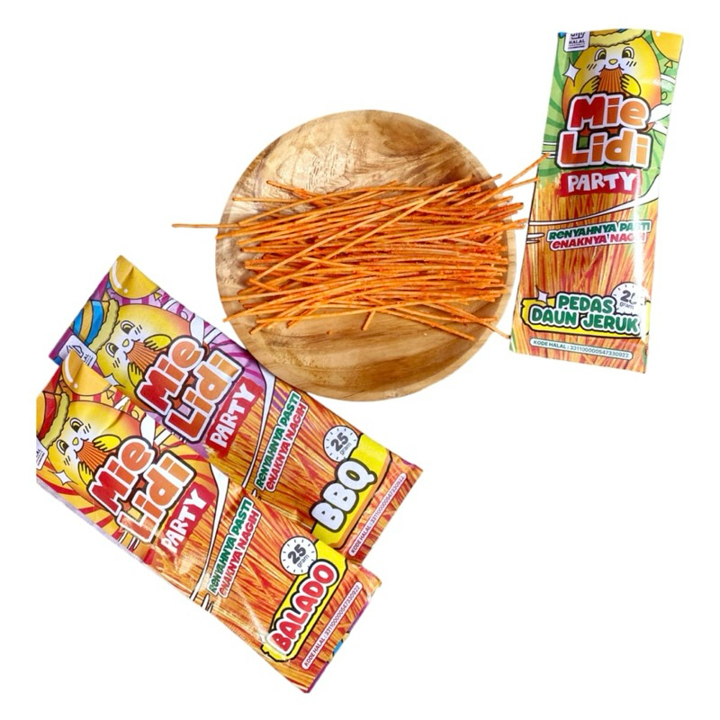 Jual Mie Lidi Party Kemasan Kecil Snack Kekinian - 25gr | Shopee Indonesia