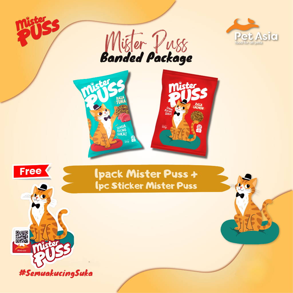 Jual 1pc Mister Puss Salmon / Tuna 500 gr + Sticker & Wadah Origami ...