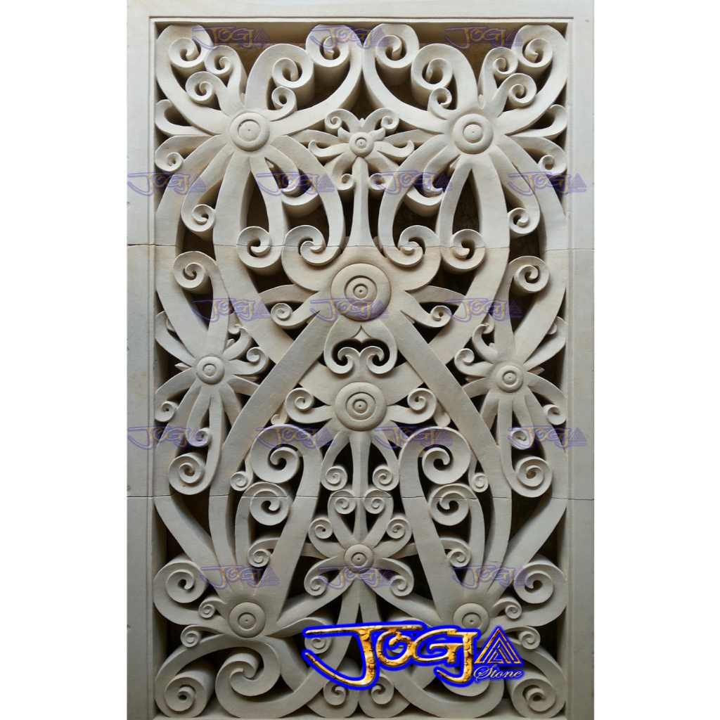 Jual Roster ukir BATIK DAYAK KALIMANTAN, batu alam putih Jogja, untuk ...